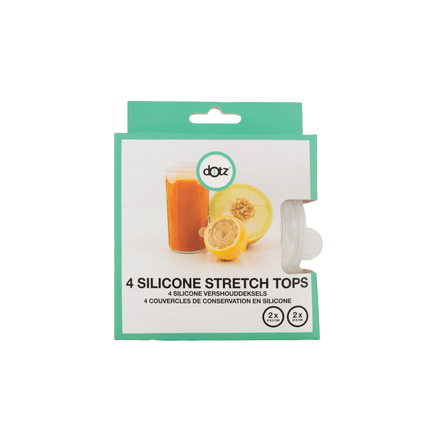 Set of 4 silicone stretch tops transparent 2x ø 6cm, 2x ø 9cm | DT-KIT ...